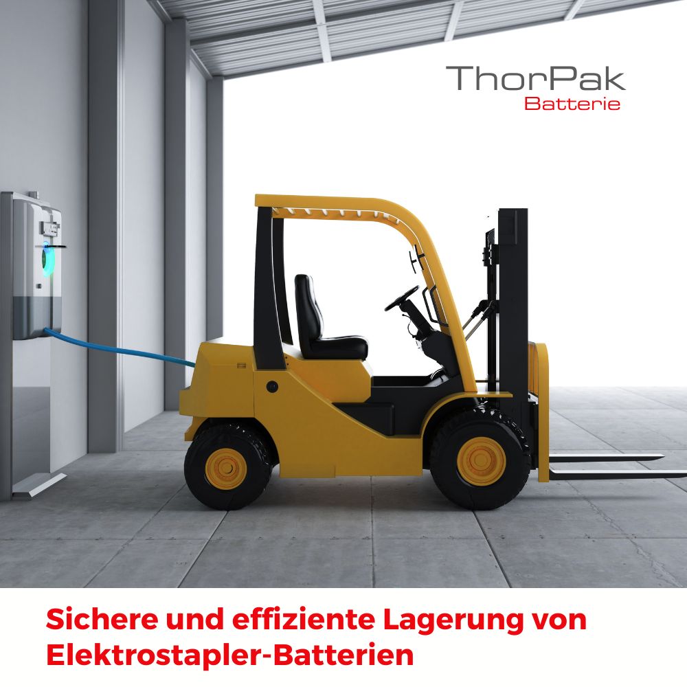 Safe storage of electric forklift truck batteries | wi-sales GMBH